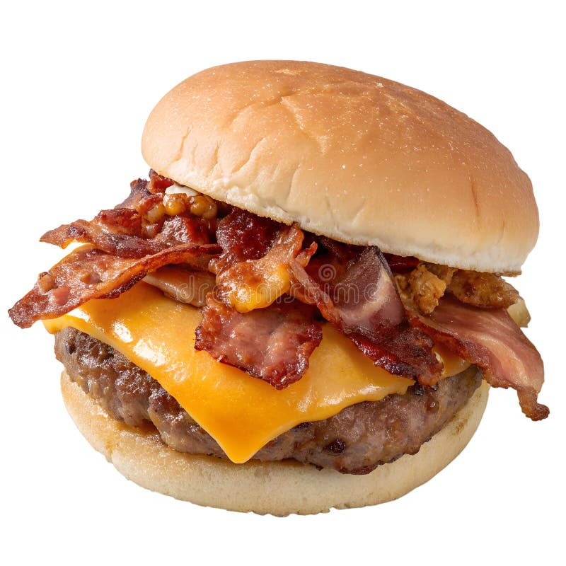 Bacon Burger Isolation on Transparent Background. Bacon Burger Isolation on Transparent ...