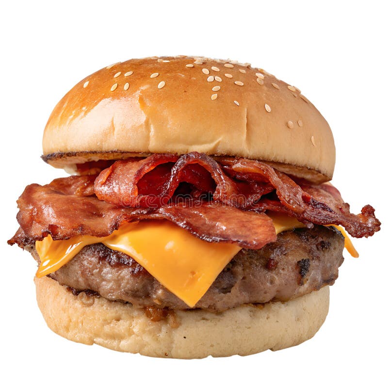 Bacon Burger Isolation on Transparent Background. Bacon Burger ...