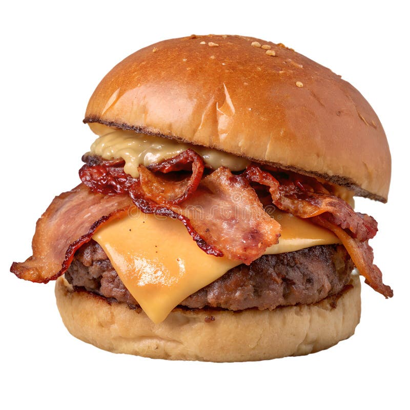 Bacon Burger Isolation on Transparent Background. Bacon Burger ...