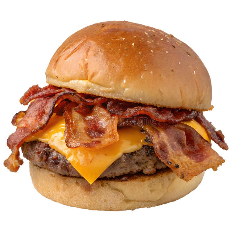 Bacon Burger Isolation on Transparent Background. Bacon Burger ...