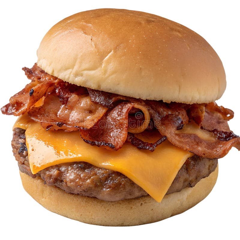Bacon Burger Isolation on Transparent Background. Bacon Burger ...