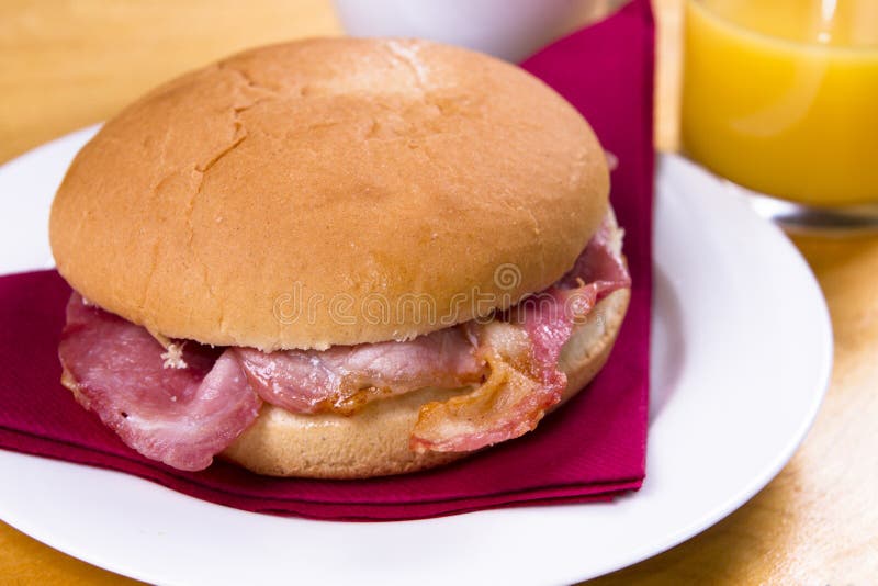 Bacon butty stock photo. Image of cured, processed, bread - 53093062