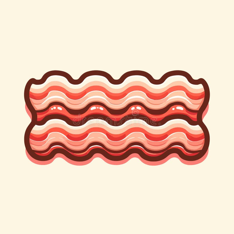 Bacon Cartoon Style Flat Vector Illustration Stock Vector ...