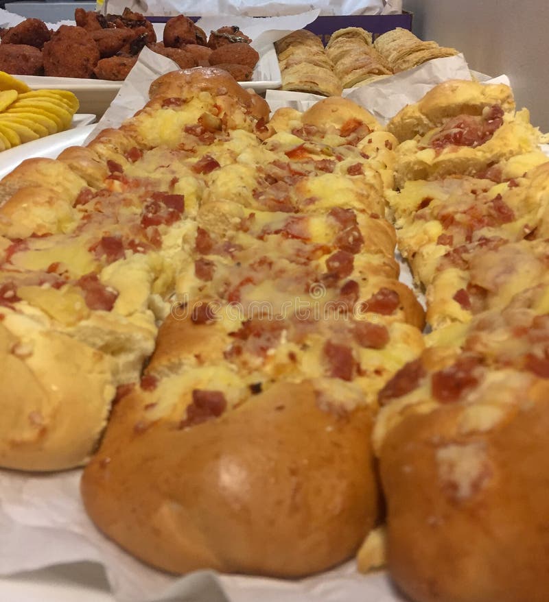 Bacon and Cheese Bread Rolls Stock Image - Image of cheddar, ketchup ...