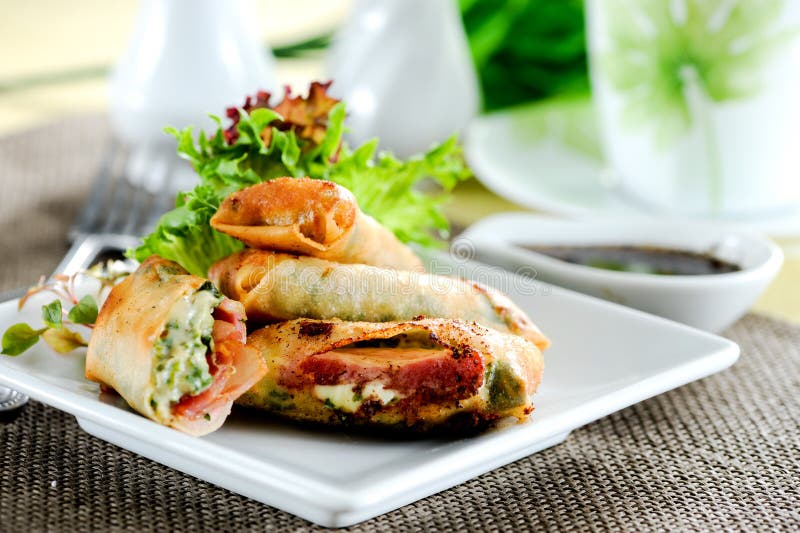 Springroll stock image. Image of spring, restaurant - 115359787