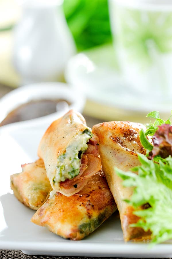 Springroll stock photo. Image of snack, roll, thai, spinach - 114901826