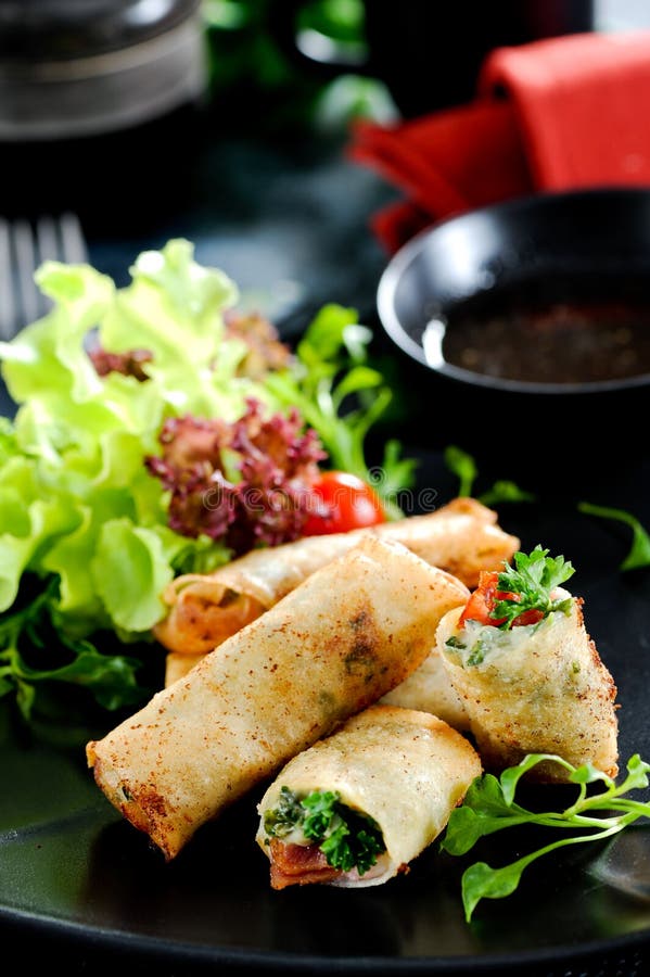 Springroll stock photo. Image of appetizer, food, dinner - 115788834