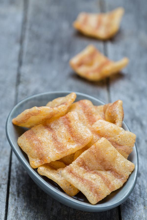 Bacon Chips, Puff Crisps stock image. Image of breakfast - 254019339