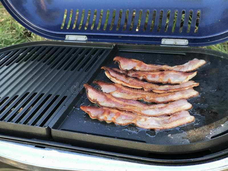 Bacon Cooking Over Campfire Stock Photo - Image of meal, iron: 56916810