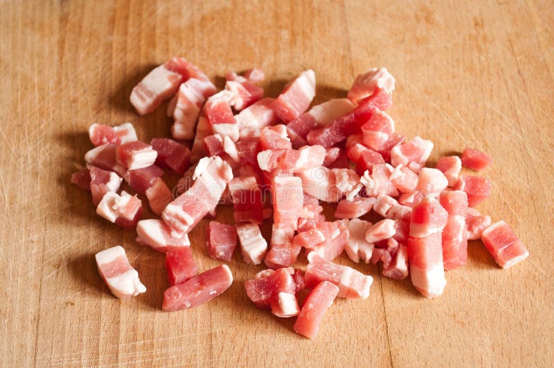 Bacon cubes stock image. Image of diced, food, bacon - 42672113