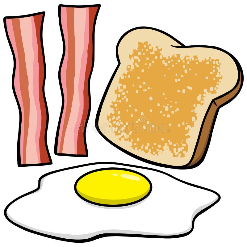 Bacon, Eggs and Toast stock vector. Illustration of isolated - 53519079 Bacon, Eggs and Toast stock vector. Illustration of isolated - 53519079