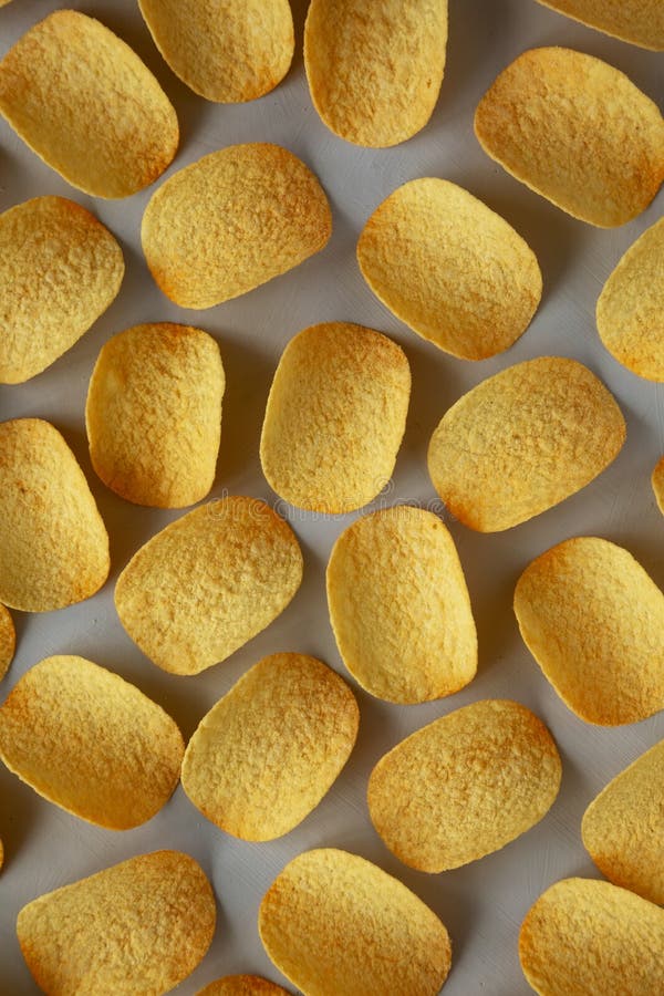 Bacon Flavoured Potato Chips, Top View Stock Image - Image of chip ...