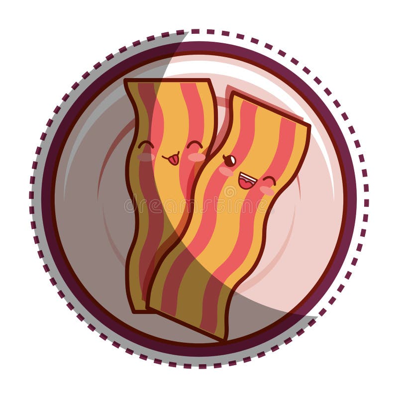 Bacon Food Cartoon Character Stock Vector - Illustration of card ...