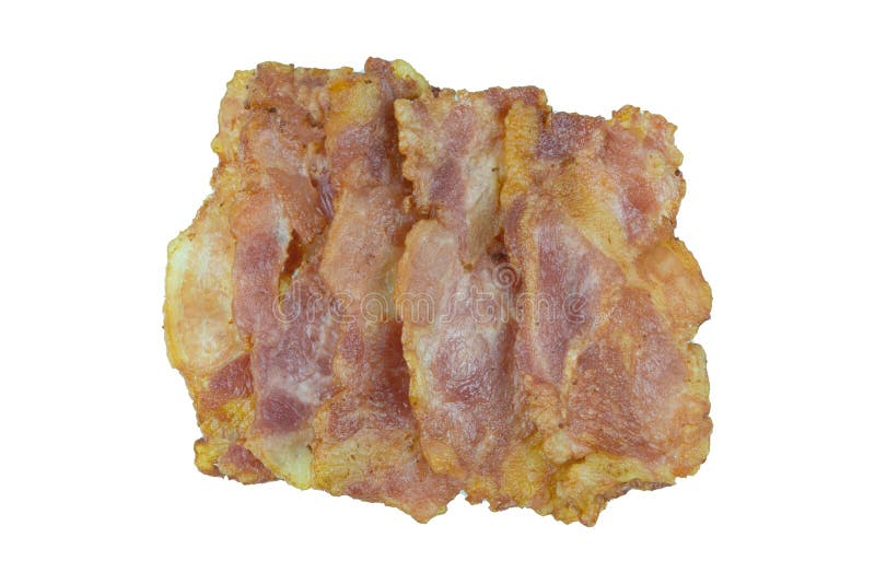 Bacon Frito Isolado No Recorte De Fundo Branco Foto de Stock - Imagem ...