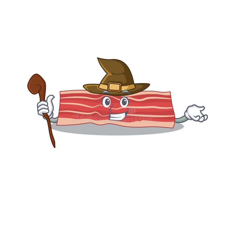 Bacon Funny but Sneaky Witch Cartoon Character Design Stock Vector ...