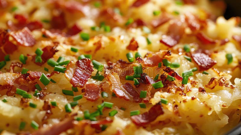 Bacon hash brown casserole stock illustration. Illustration of savory ...