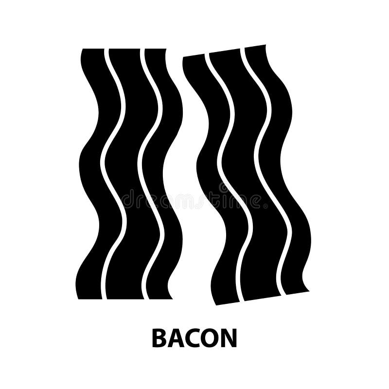 Bacon Icon, Black Vector Sign with Editable Strokes, Concept ...