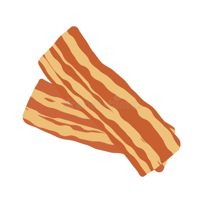 Two Slices of Fried Bacon Icon Vector Stock Vector - Illustration of ...