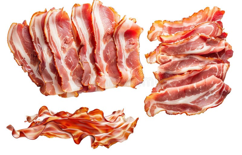 Perfectly Cooked Bacon Isolated on Transparent Background for Food and ...