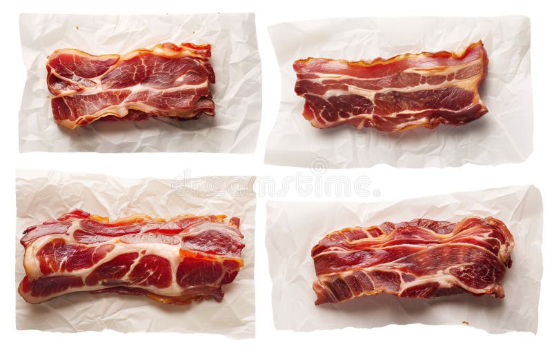 Golden Brown Bacon Strips Isolated on Transparent Background for High ...
