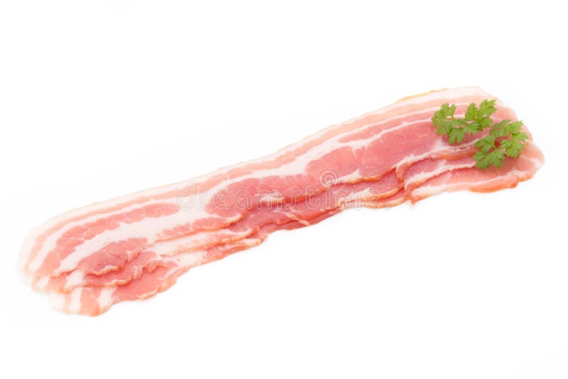 Bacon Isolated on White Background. Delikatese Food. Stock Image ...