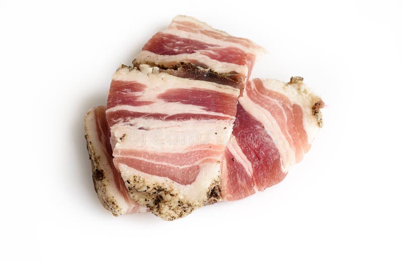 Bacon with meat layers stock photo. Image of dinner - 246237394
