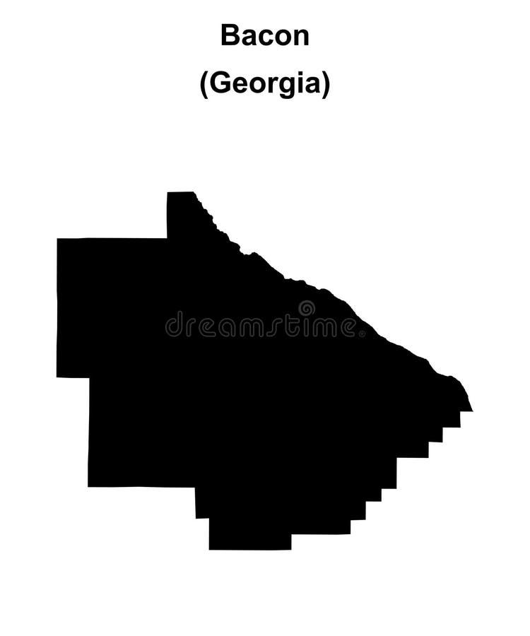 Bacon outline map stock vector. Illustration of counties - 357890414