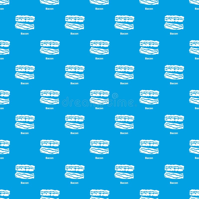 Bacon Pattern Vector Seamless Blue Stock Vector - Illustration of cured ...