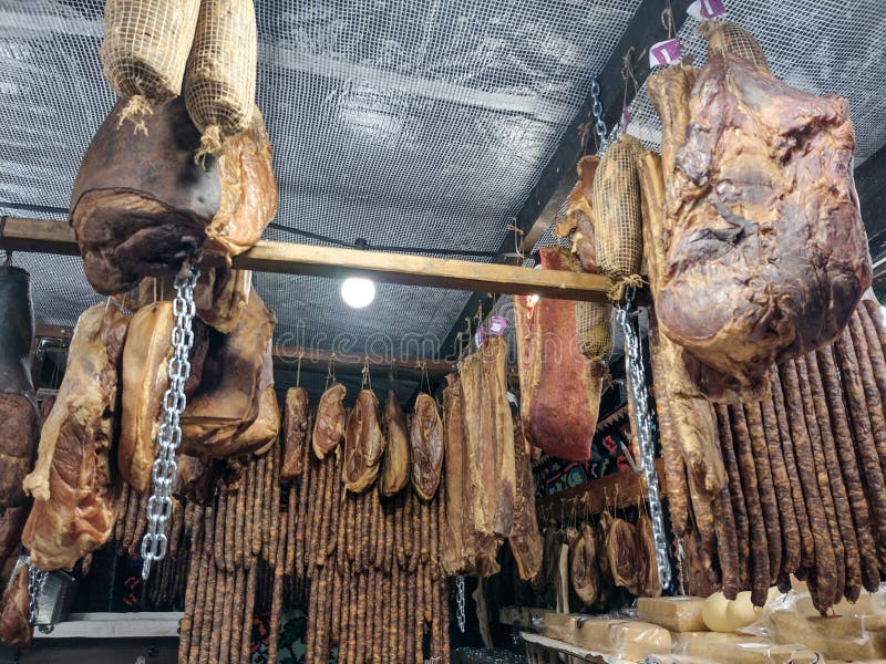 Bacon and Pork Sausage from Romania Stock Photo - Image of pork, focus ...
