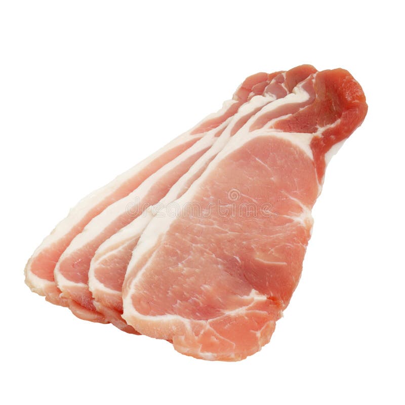 Bacon rashers stock image. Image of pork, uncooked, cutout - 17218949