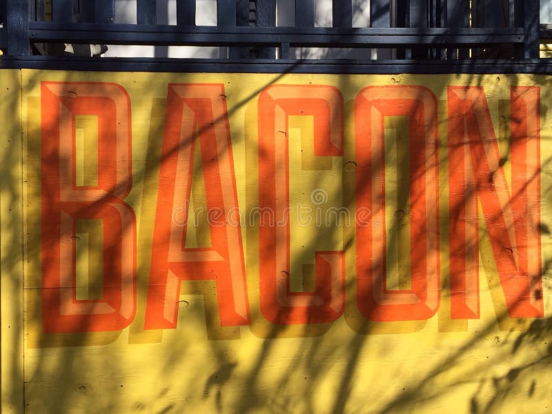 Bacon stock photo. Image of restaurant, bacon, food, sign - 78897576