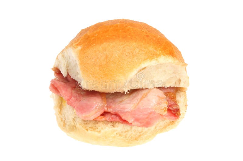 Bacon roll isolated stock image. Image of crusty, rasher - 95906867