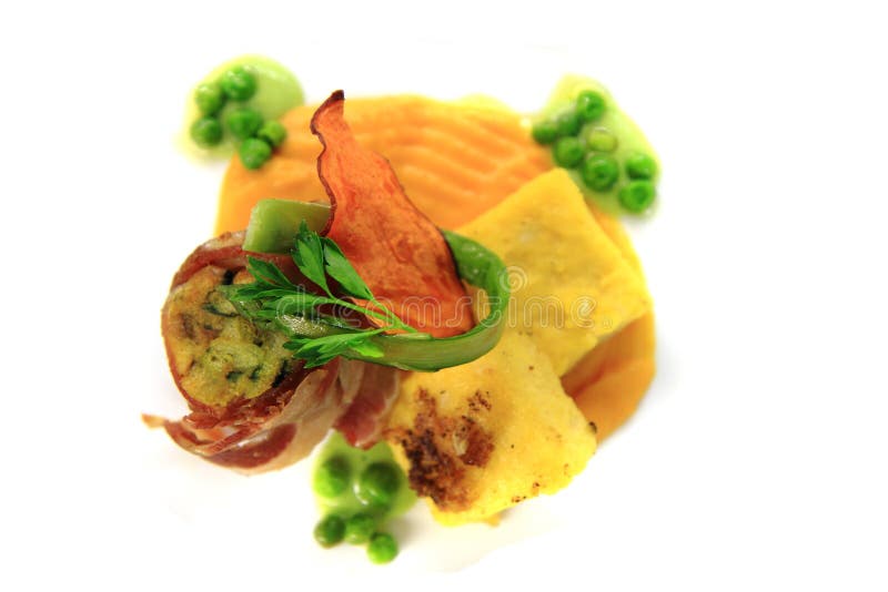 Bacon Roll with Spring Vegetable Stock Image - Image of tasty, cooked ...