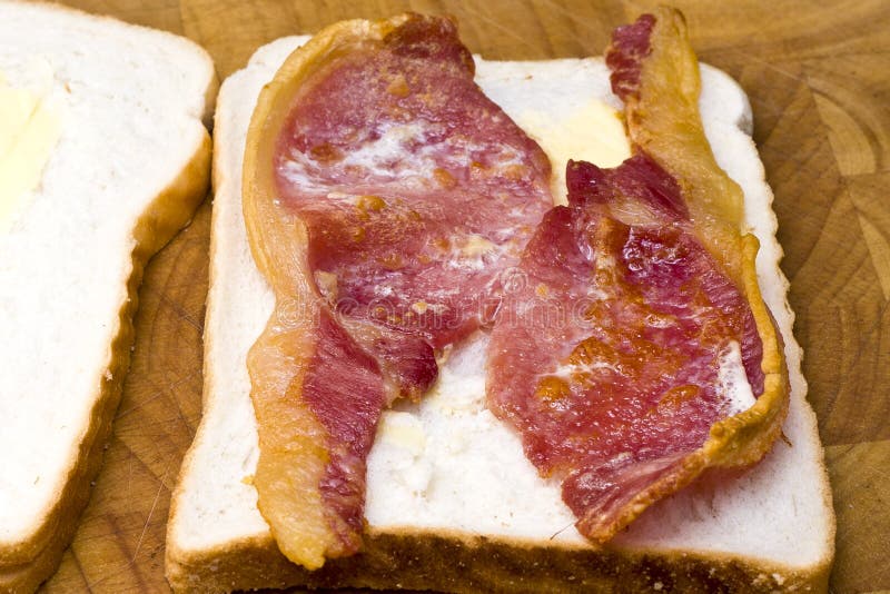 Bacon Sandwich stock image. Image of meat, cooked, white - 19596405