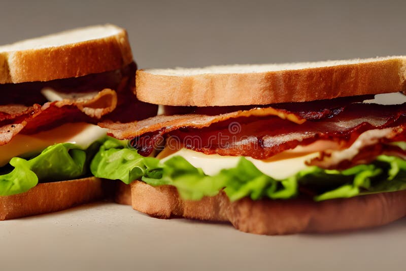 Bacon Sandwich with Toast Bread, Fast Food Breakfast Stock Photo ...