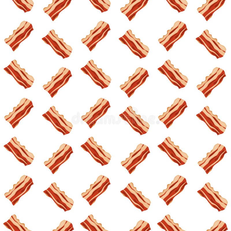 Bacon. Seamless Background Image of Bacon Slices on a White Background ...