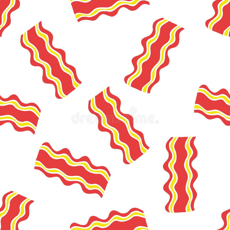 Bacon Seamless Doodle Pattern Stock Illustration - Illustration of ...