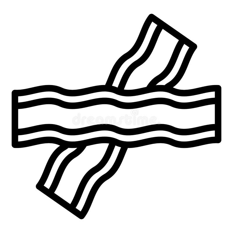 Bacon Cured Icon, Outline Style Stock Vector - Illustration of fatty ...