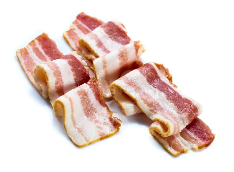 Bacon Slices on White Background. Stock Photo - Image of bacon, sliced ...