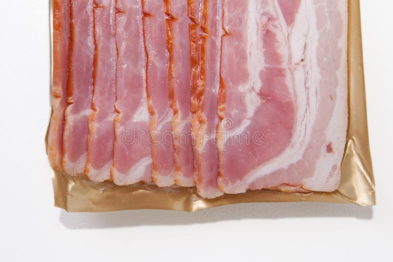 Bacon Slices on the Package Stock Photo - Image of cholesterol, meat ...