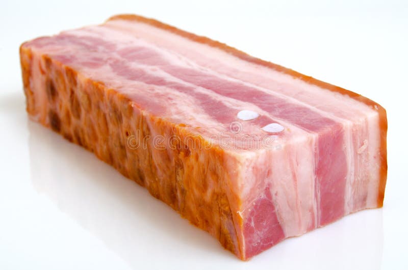 Bacon smoked and boiled. stock photo. Image of bacon - 90557328