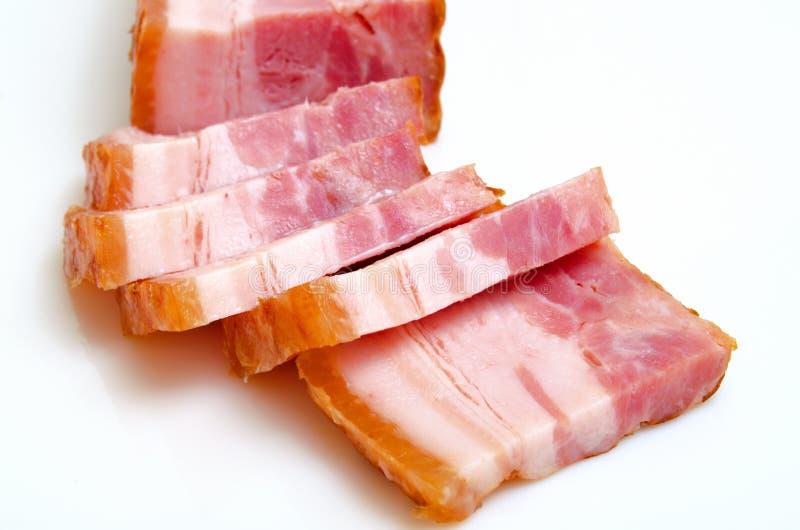 Bacon smoked and boiled. stock image. Image of bacon - 90557343