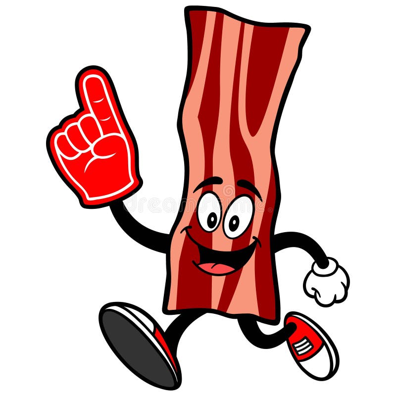 Bacon Strip Waving stock vector. Illustration of cartoon - 68747797