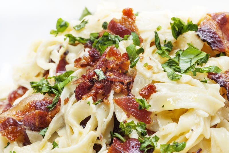 Bacon Tagliatelle stock photo. Image of food, bacon, freshness - 27315440