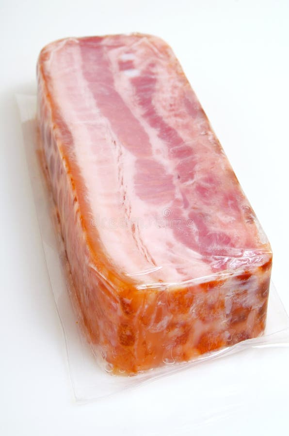 Bacon in vacuum packing. stock image. Image of amino - 90088155