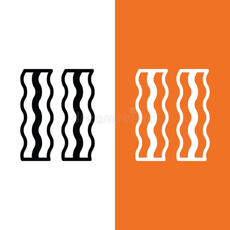 Bacon Vector Icon Logo in Outline Style Stock Vector - Illustration of ...