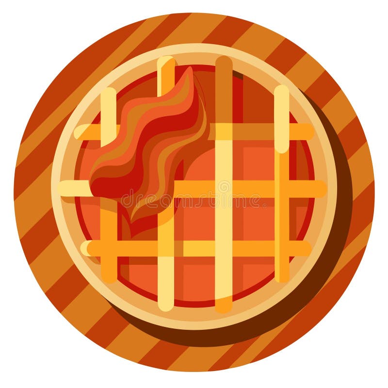Bacon Waffle on Wooden Table. Stock Vector - Illustration of wilderness ...