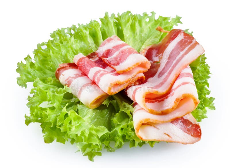 Bacon on white background stock image. Image of meat - 37353281