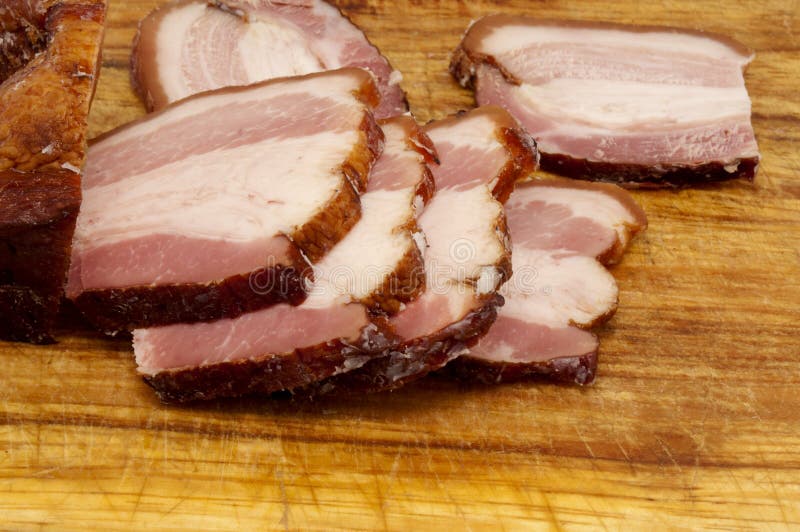 Bacon on the wooden table stock image. Image of bacon - 59684983
