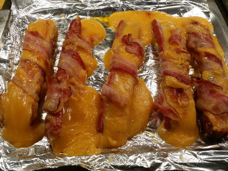 Bacon Wrapped Cheese Hot-dogs Stock Image - Image of dogs, stuffed ...